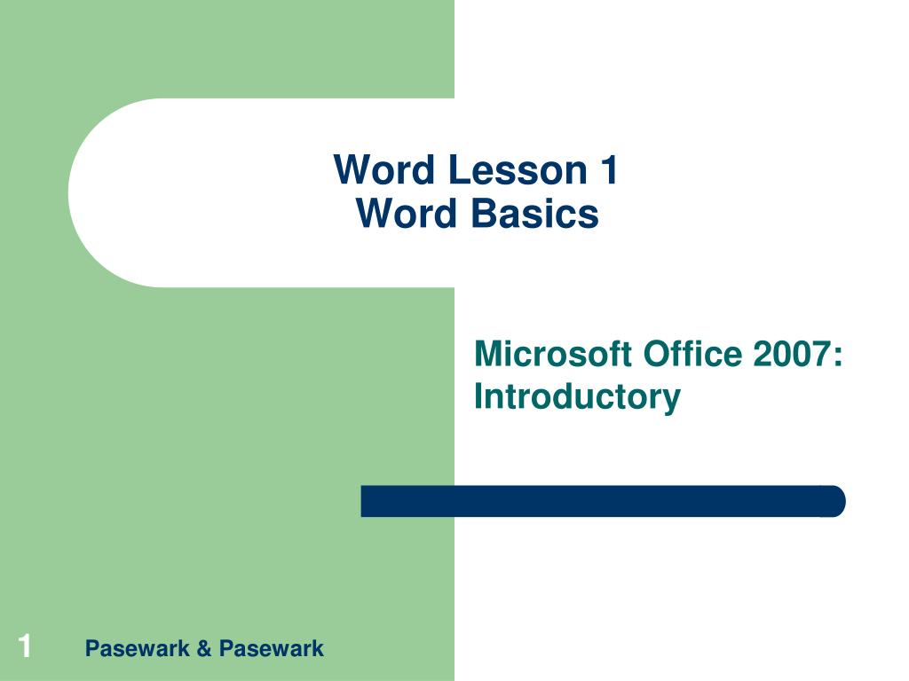 PPT - Word Lesson 1 Word Basics PowerPoint Presentation, free download ...