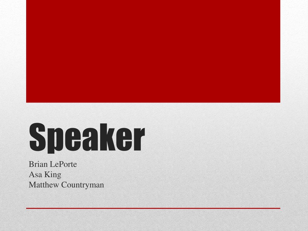 PPT - Speaker PowerPoint Presentation, free download - ID:2845214
