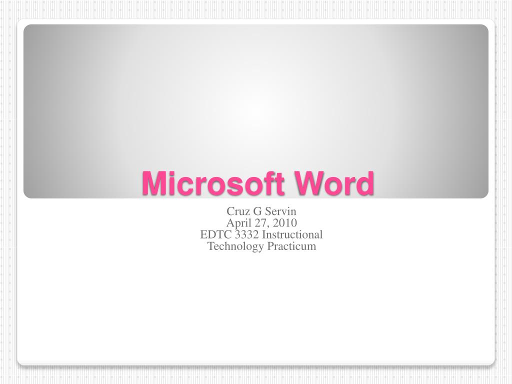 PPT - Microsoft Word PowerPoint Presentation, free download - ID:2845963