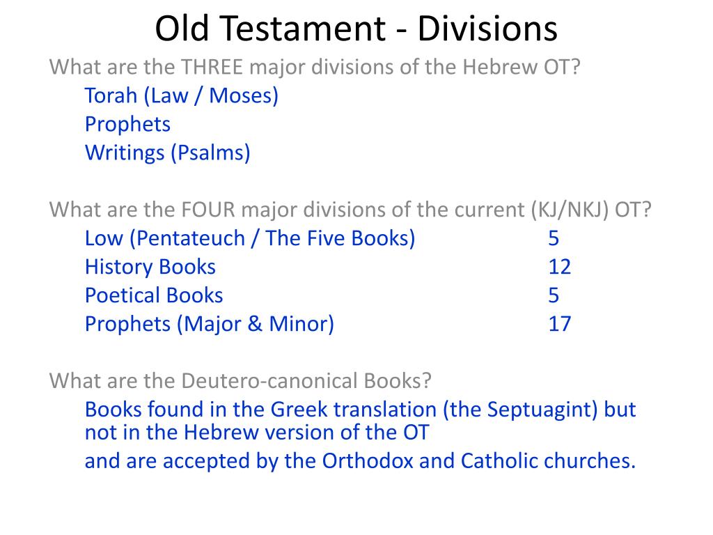 PPT - Old Testament - Divisions PowerPoint Presentation, free download ...