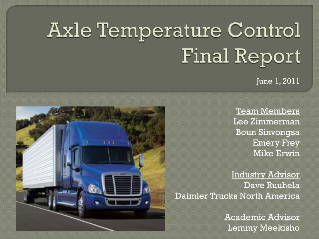 PPT - Axle Temperature Control Final Report PowerPoint Presentation ...
