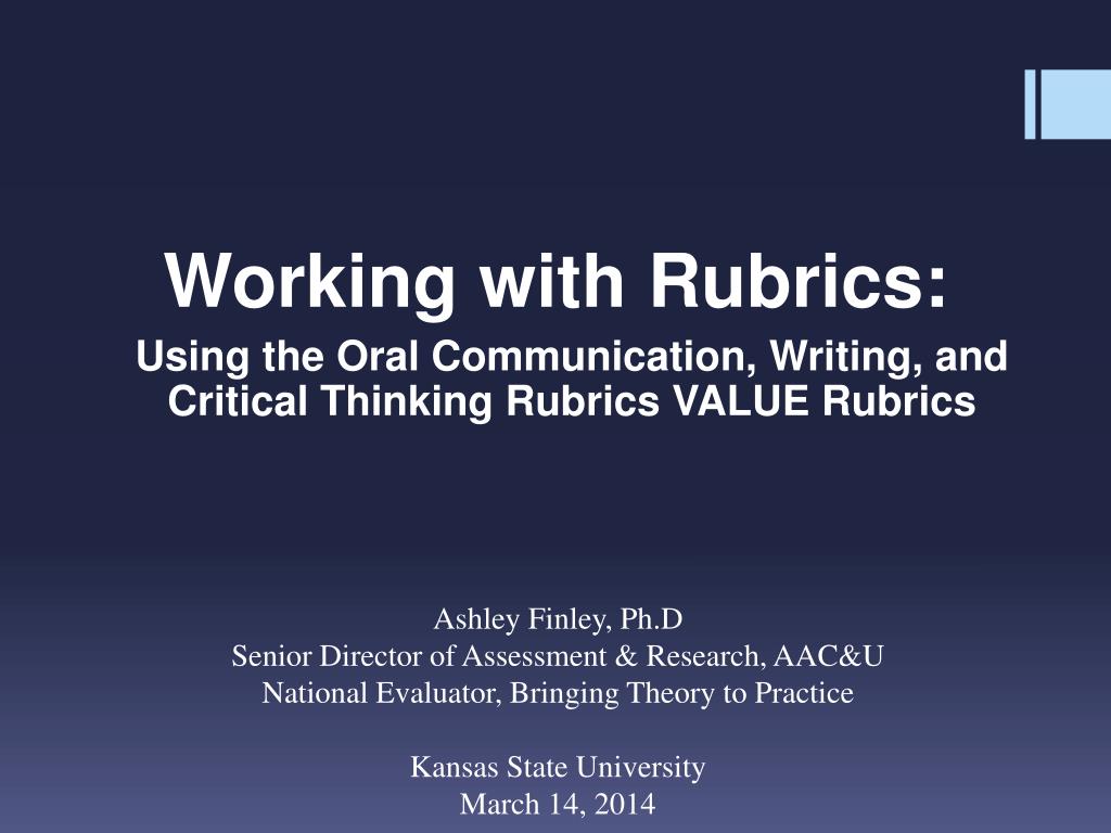 PPT - Working with Rubrics: PowerPoint Presentation, free download - ID ...