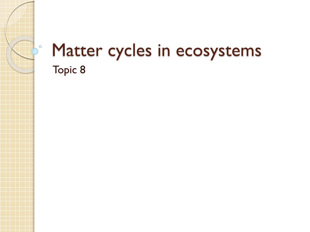 PPT - Matter cycles in ecosystems PowerPoint Presentation, free ...