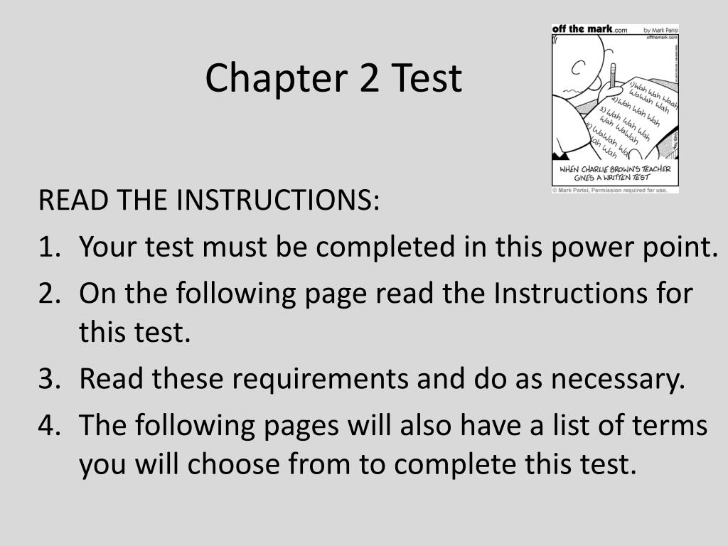 PPT - Chapter 2 Test PowerPoint Presentation, free download - ID:2852931