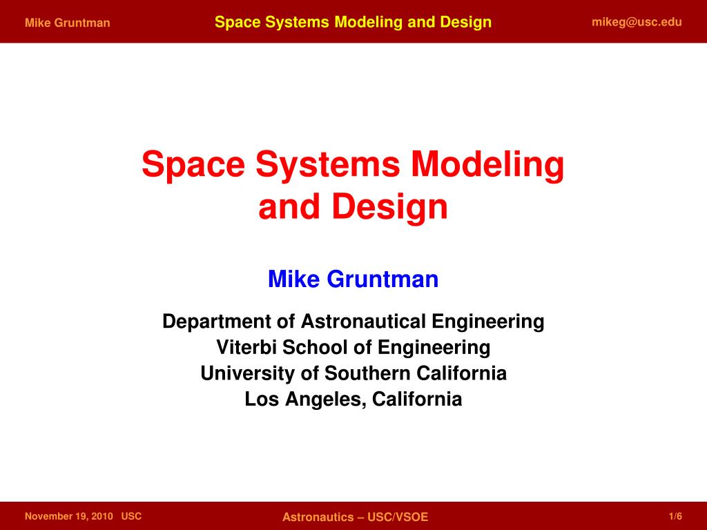 PPT - Space Systems Modeling and Design PowerPoint Presentation, free ...