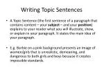 PPT - Writing Topic Sentences Mini-lesson PowerPoint Presentation, free download - ID:765349