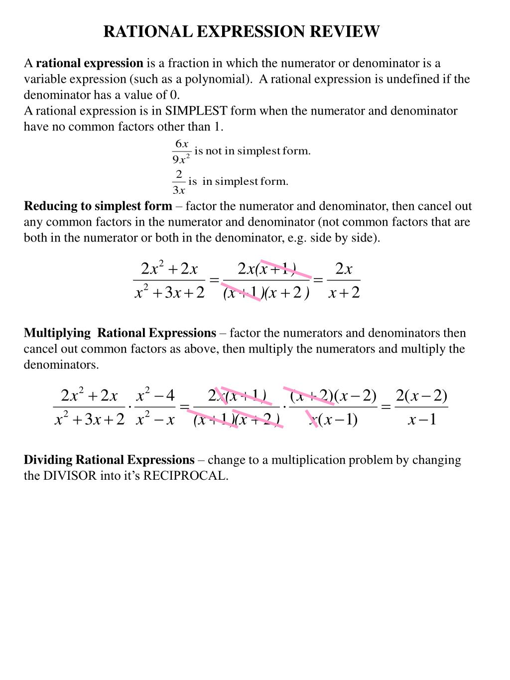 PPT - RATIONAL EXPRESSION REVIEW PowerPoint Presentation, free download ...