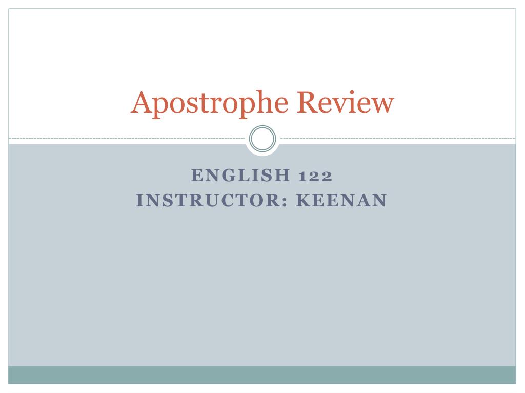 PPT - Apostrophe Review PowerPoint Presentation, free download - ID:2861613