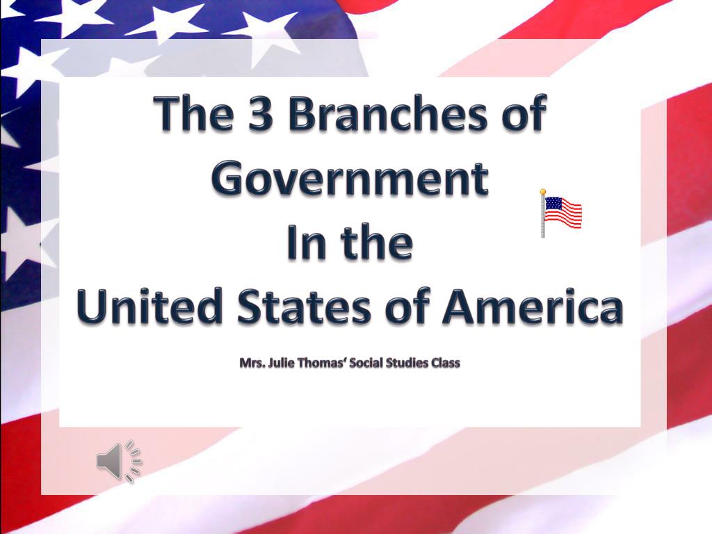 PPT - The 3 Branches of Government In the United States of America ...