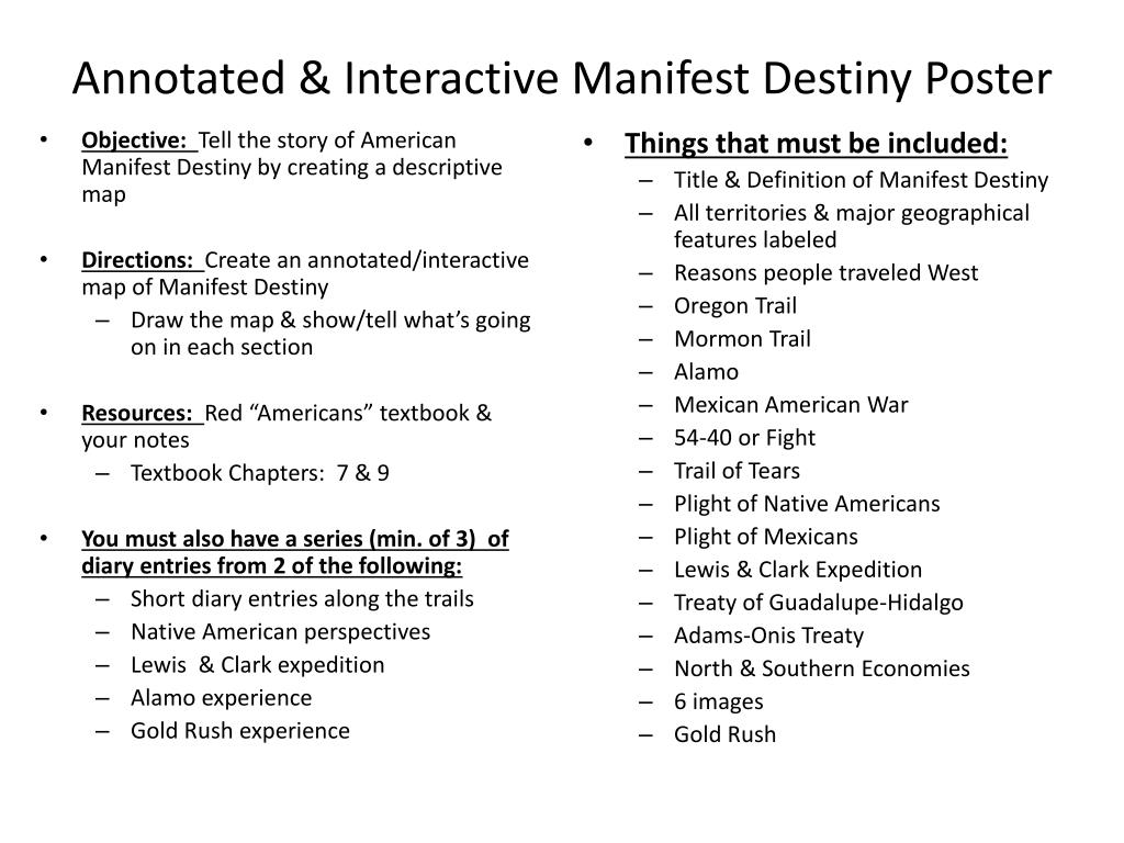 PPT - Annotated & Interactive Manifest Destiny Poster PowerPoint ...