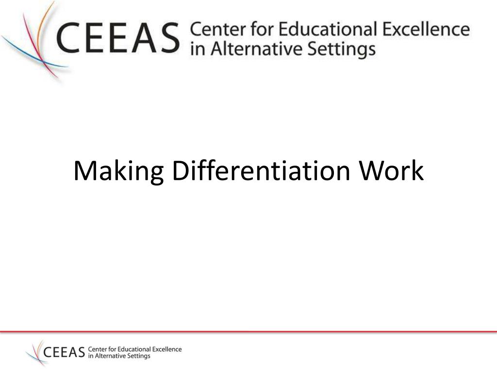 PPT - Making Differentiation Work PowerPoint Presentation, free ...