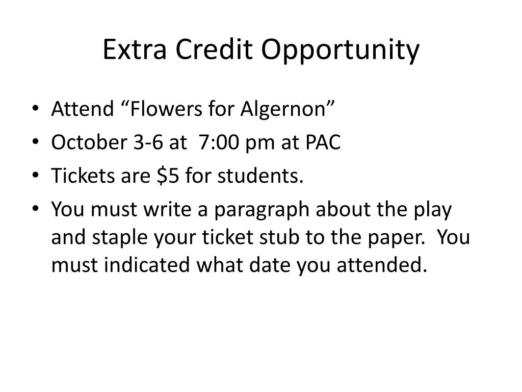 PPT - Extra Credit Opportunity PowerPoint Presentation, free download ...