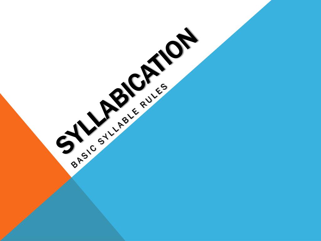 PPT - SYLLABICATION PowerPoint Presentation, free download - ID:2868057