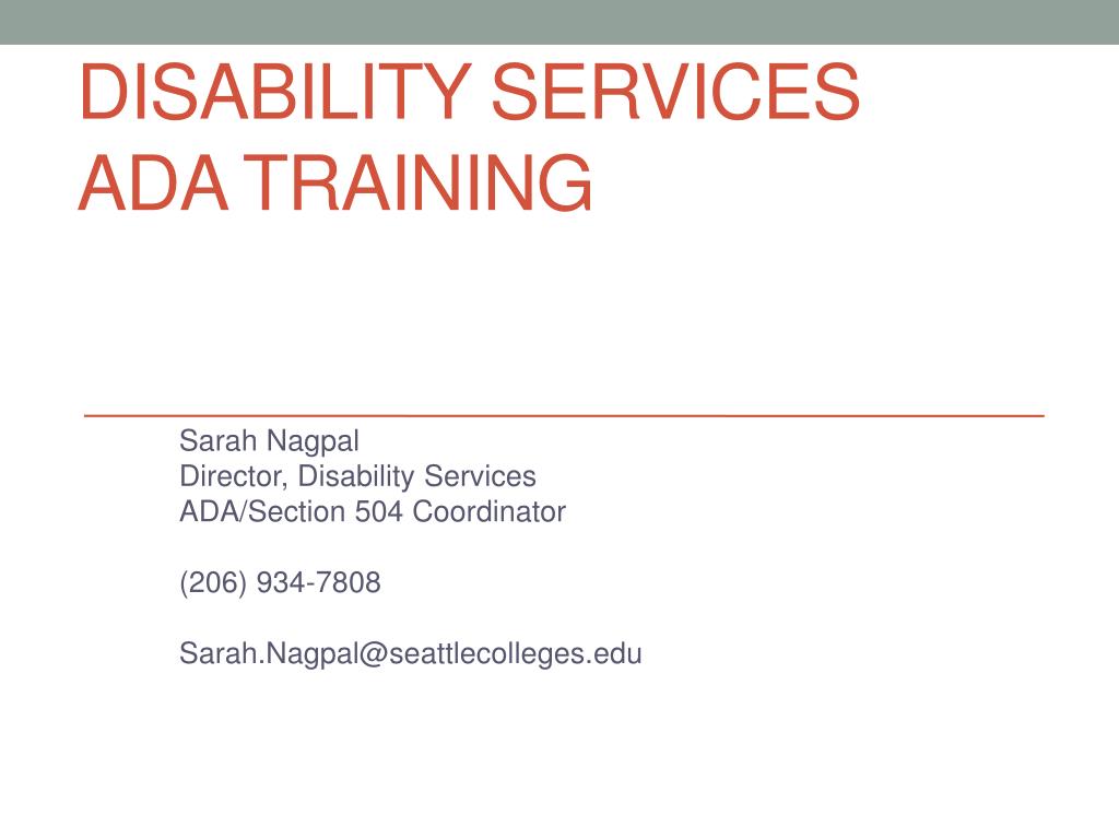 PPT - Disability services ada training PowerPoint Presentation, free ...