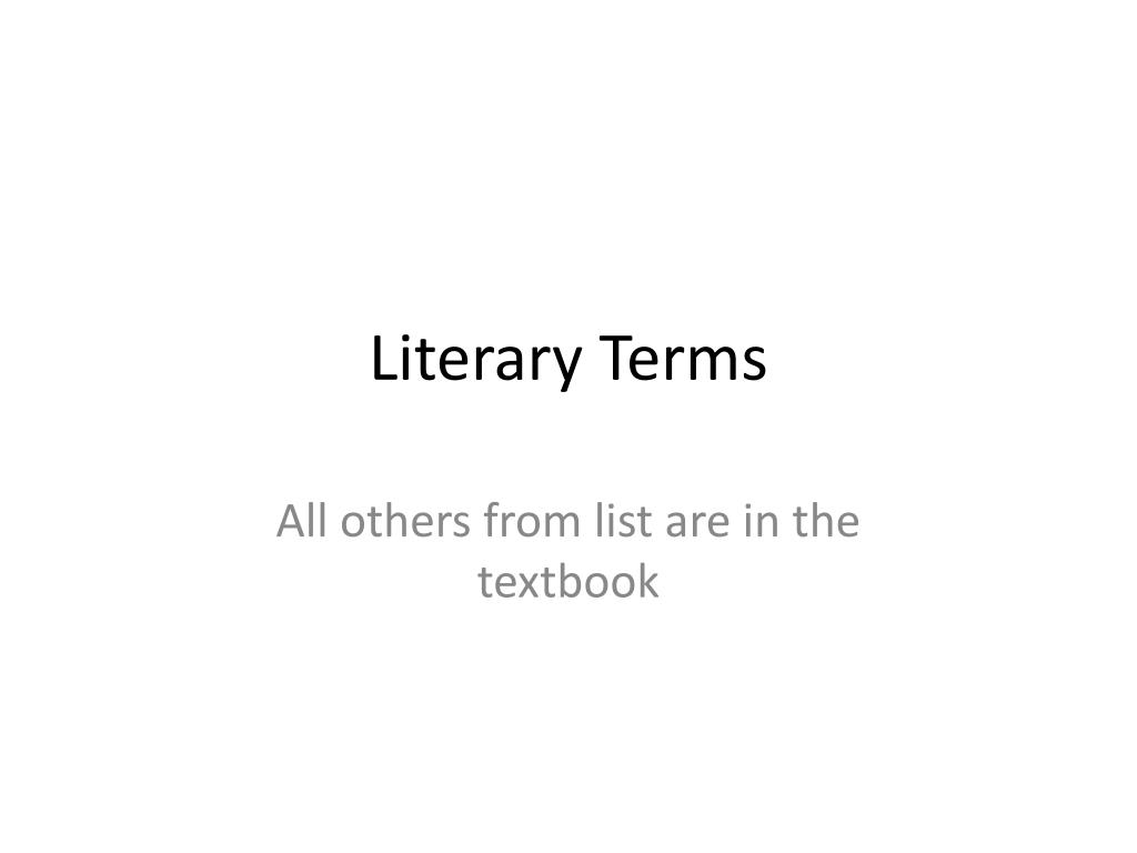 PPT - Literary Terms PowerPoint Presentation, free download - ID:2871122