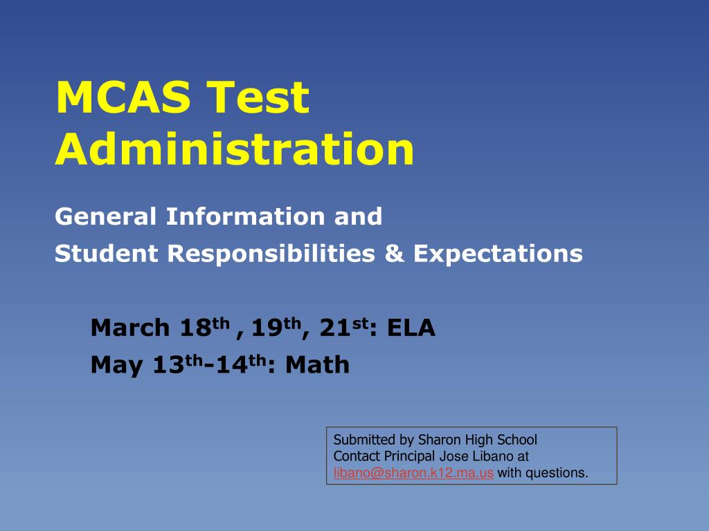 PPT - MCAS Test Administration PowerPoint Presentation, free download ...