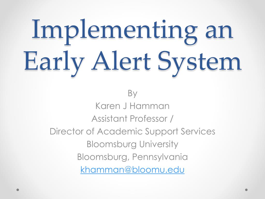 PPT - Implementing an Early Alert System PowerPoint Presentation, free ...