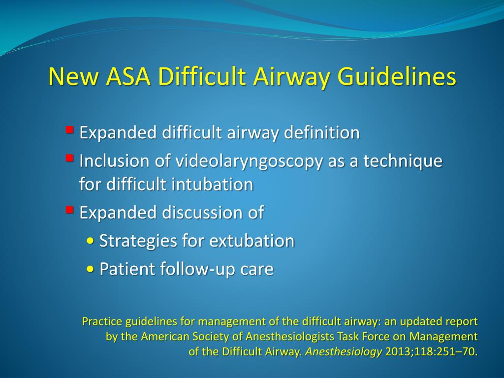 PPT - New ASA Difficult Airway Guidelines PowerPoint Presentation, free ...