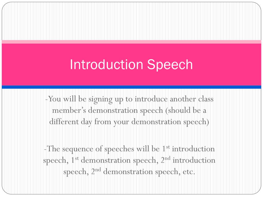 PPT - Introduction Speech PowerPoint Presentation, free download - ID ...