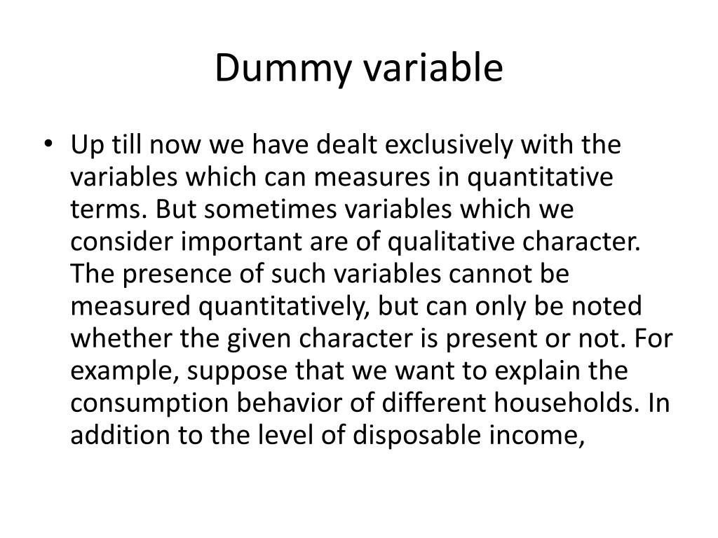 PPT - Dummy variable PowerPoint Presentation, free download - ID:2876955
