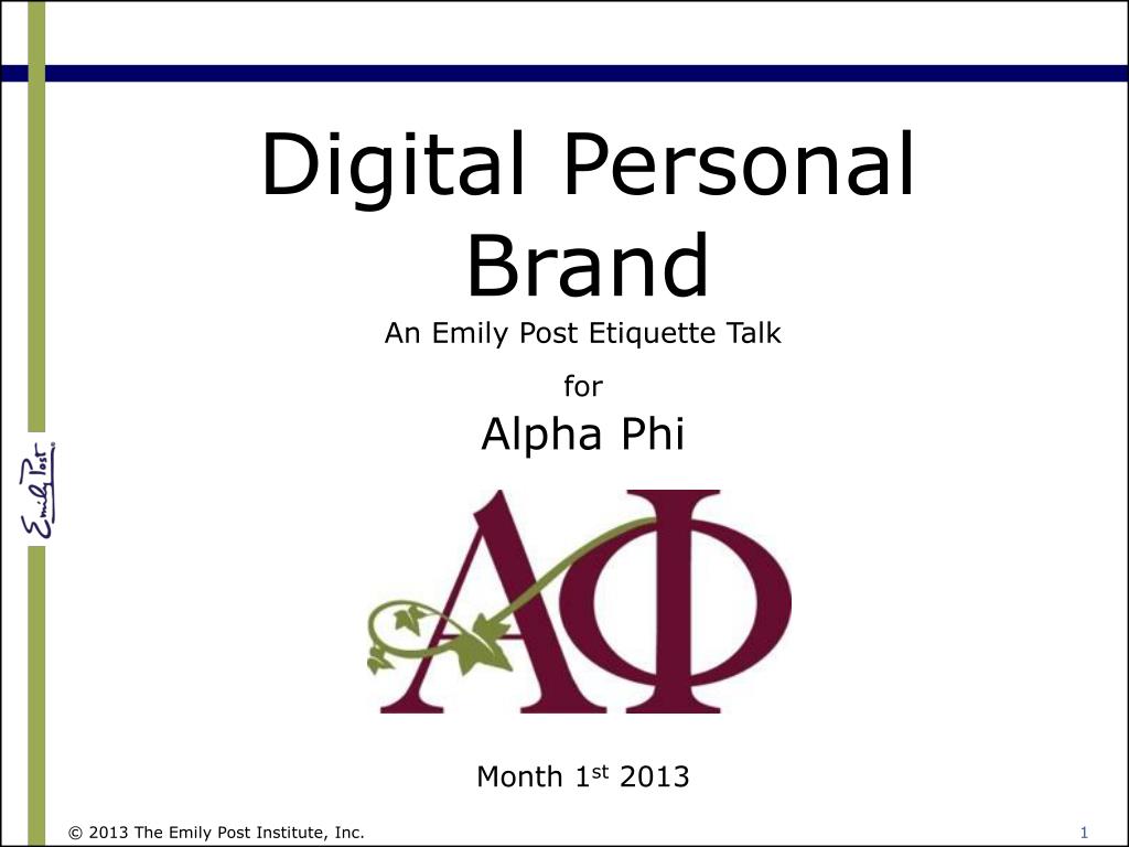 PPT - An Emily Post Etiquette Talk for Alpha Phi PowerPoint ...