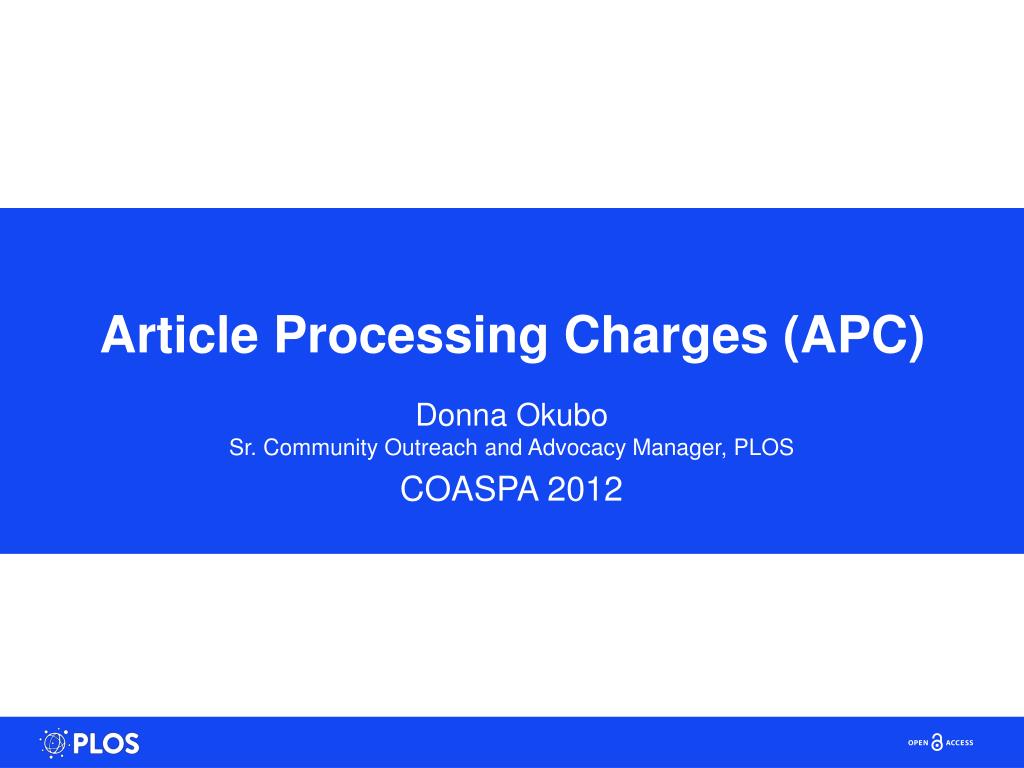 PPT - Article Processing Charges (APC) PowerPoint Presentation, free ...