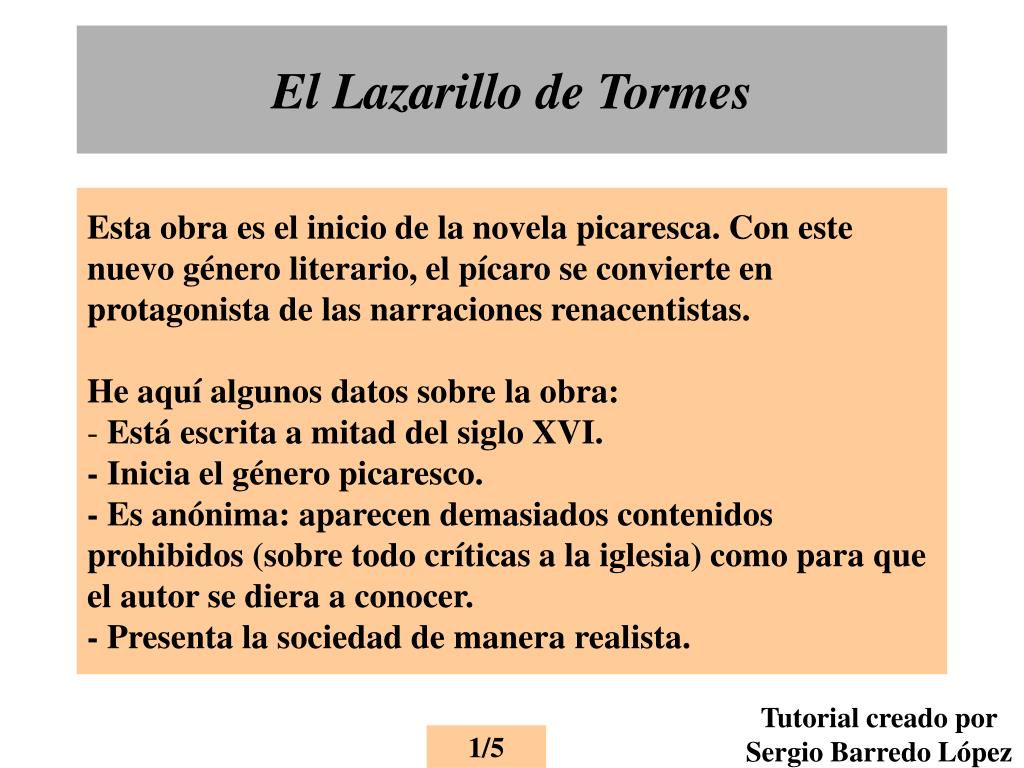 PPT - El Lazarillo de Tormes PowerPoint Presentation, free download ...
