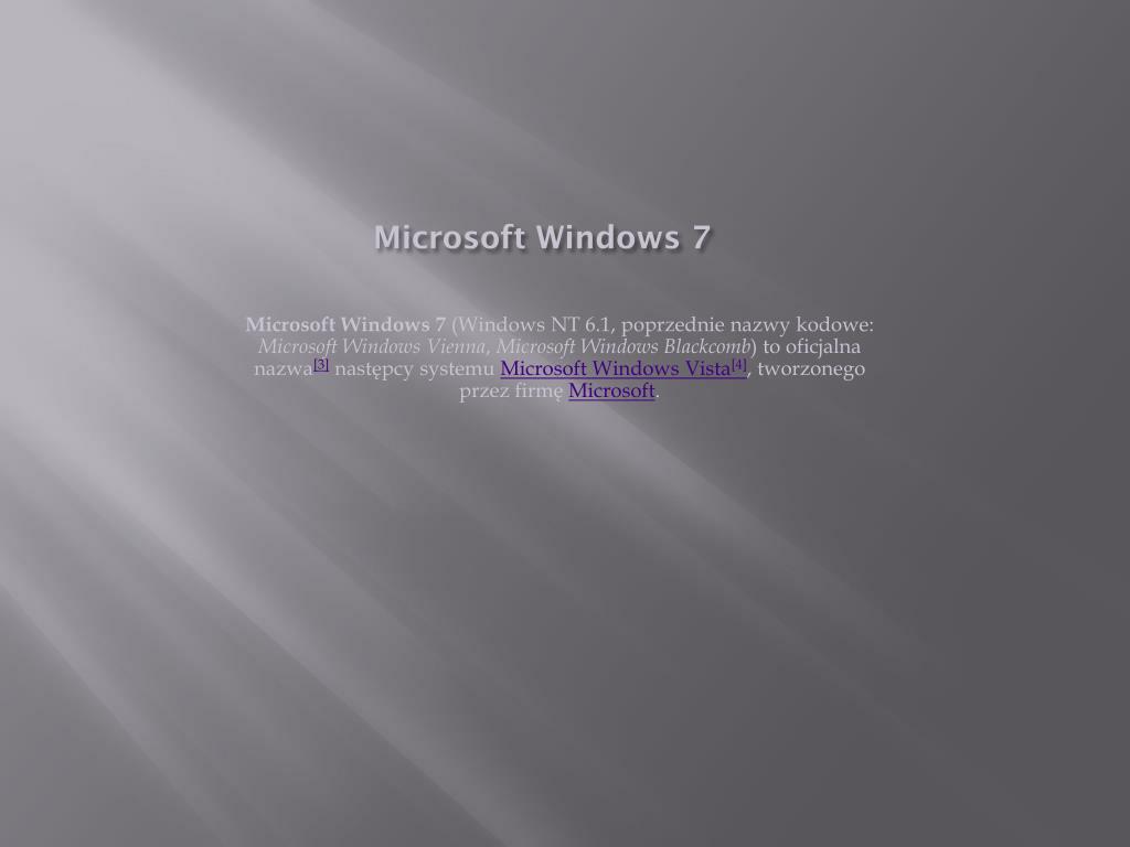 PPT - Microsoft Windows 7 PowerPoint Presentation, free download - ID ...