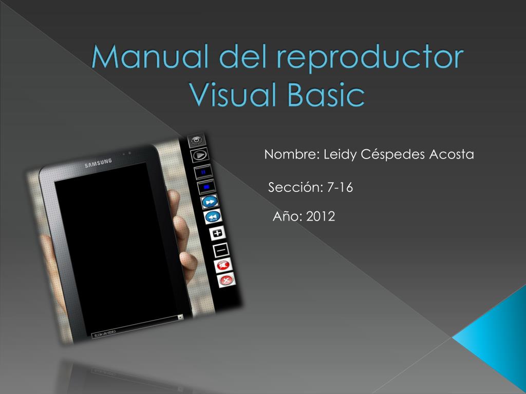 PPT - Manual del reproductor Visual Basic PowerPoint Presentation, free download - ID:2890313
