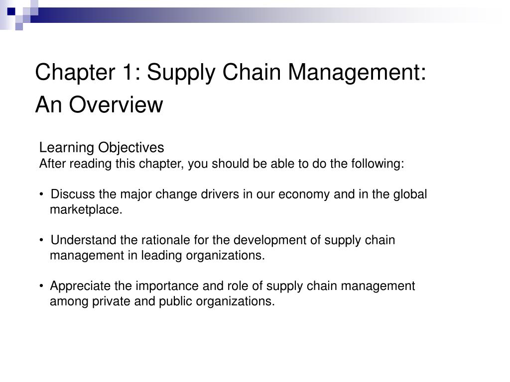 PPT - Chapter 1: Supply Chain Management: An Overview PowerPoint ...