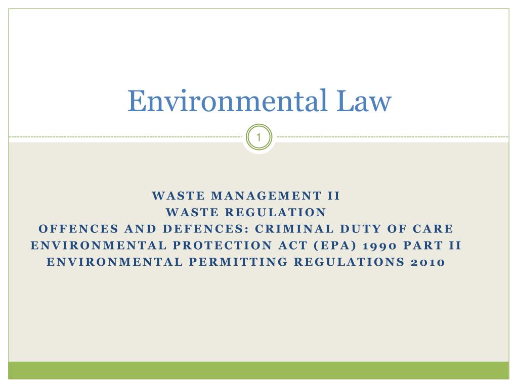 PPT - Environmental Law PowerPoint Presentation, free download - ID:2901024
