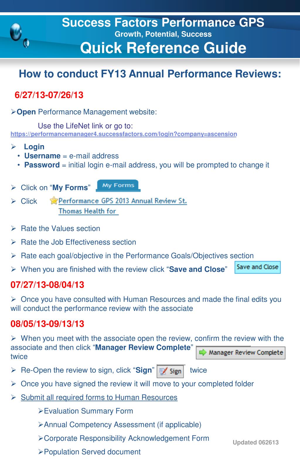 PPT - Success Factors Performance GPS Growth, Potential, Success Quick ...