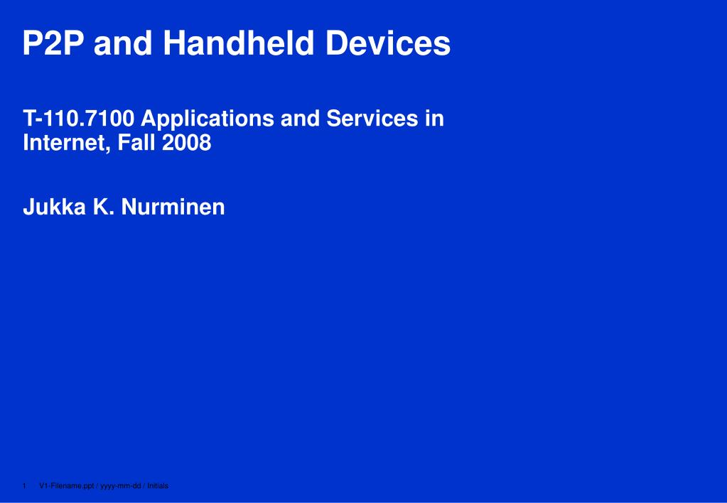 PPT - P2P and Handheld Devices PowerPoint Presentation, free download ...