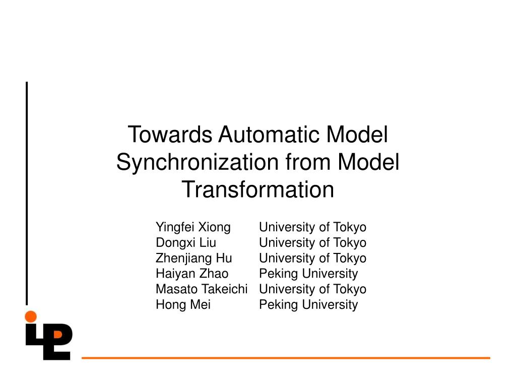 Ppt Towards Automatic Model Synchronization From Model Transformation Powerpoint Presentation