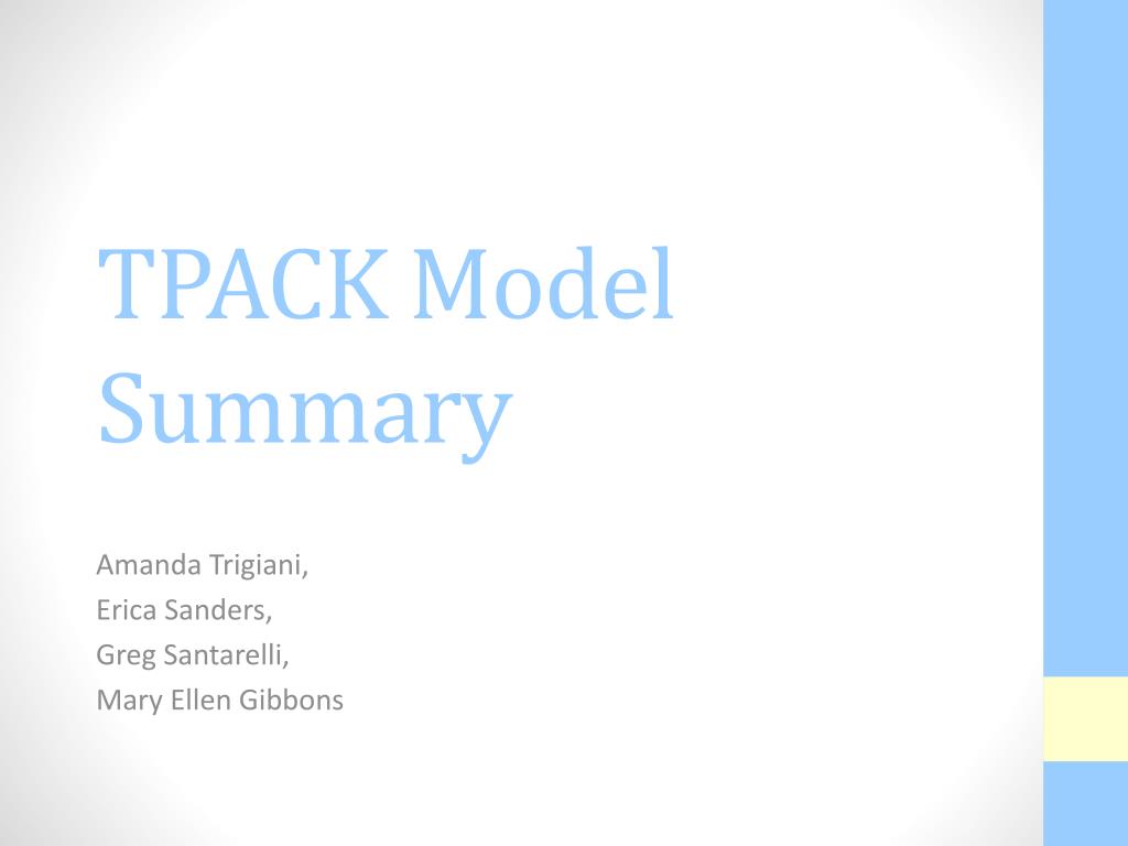 PPT - TPACK Model Summary PowerPoint Presentation, free download - ID ...