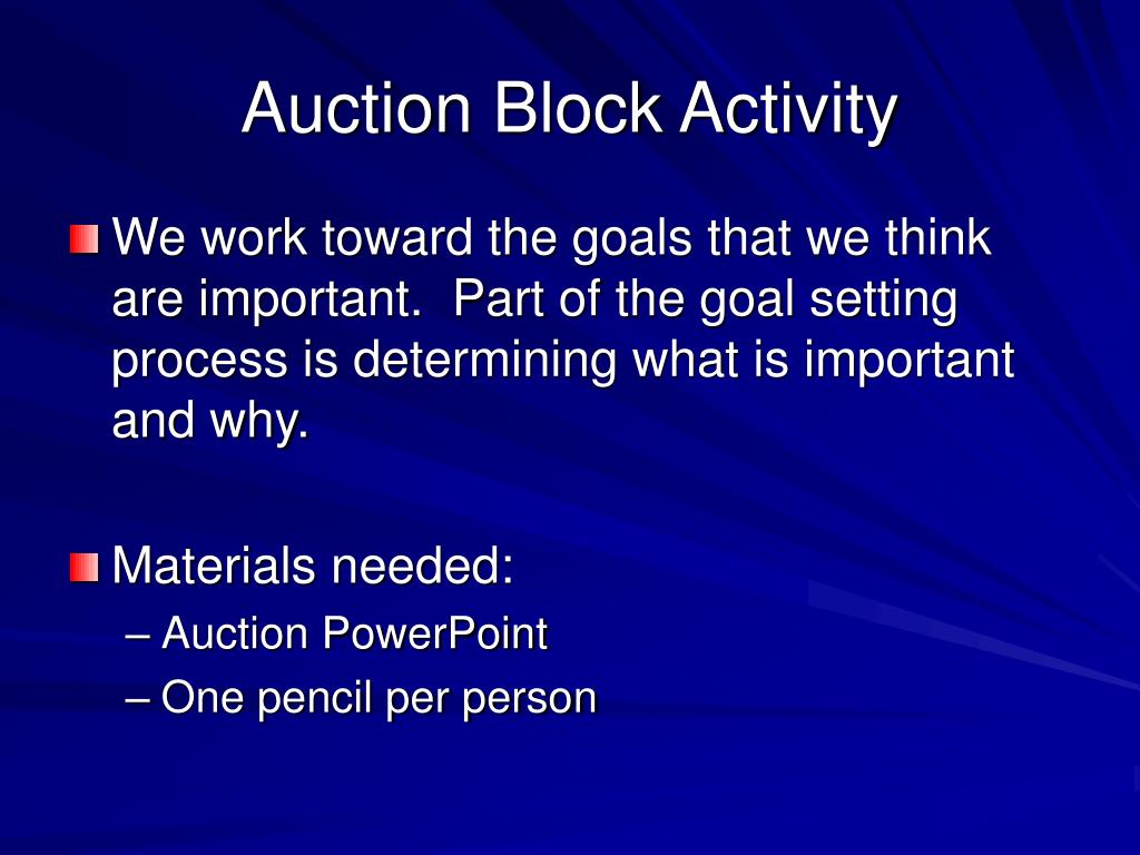 PPT - Auction Block Activity PowerPoint Presentation, free download ...