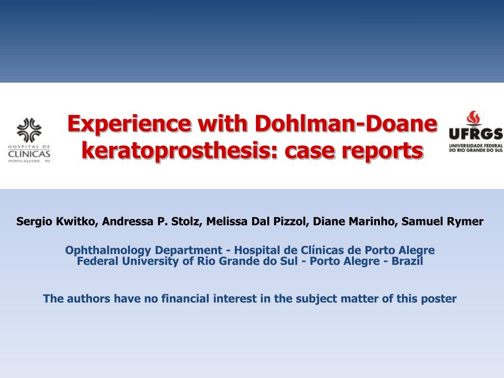 PPT - Experience with Dohlman-Doane keratoprosthesis : case reports ...