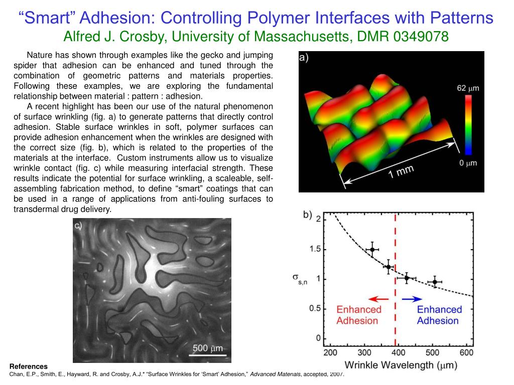 PPT - “Smart” Adhesion: Controlling Polymer Interfaces with Patterns ...