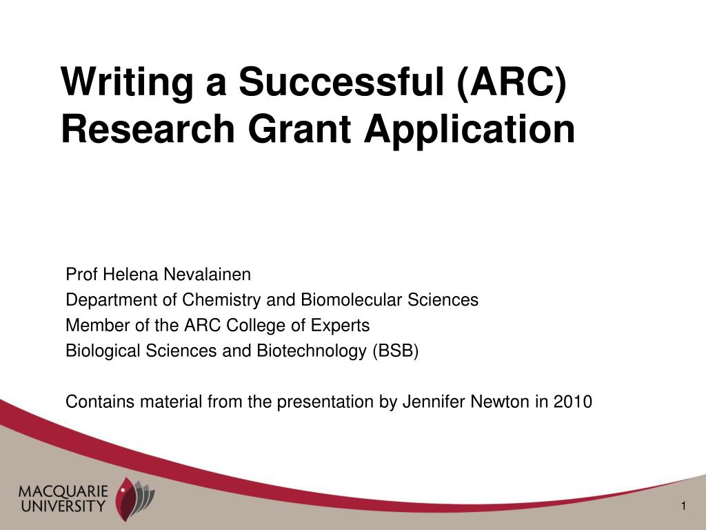 PPT - Writing a Successful (ARC) Research Grant Application PowerPoint ...