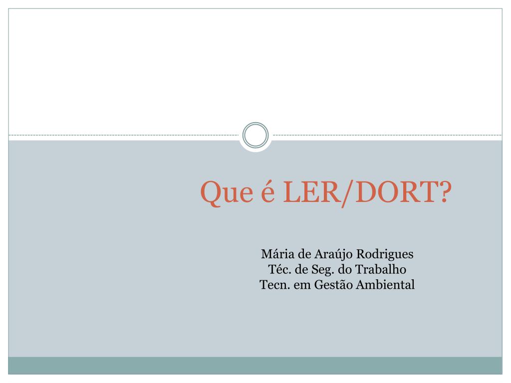 PPT - Que é LER/DORT? PowerPoint Presentation, free download - ID:2921055