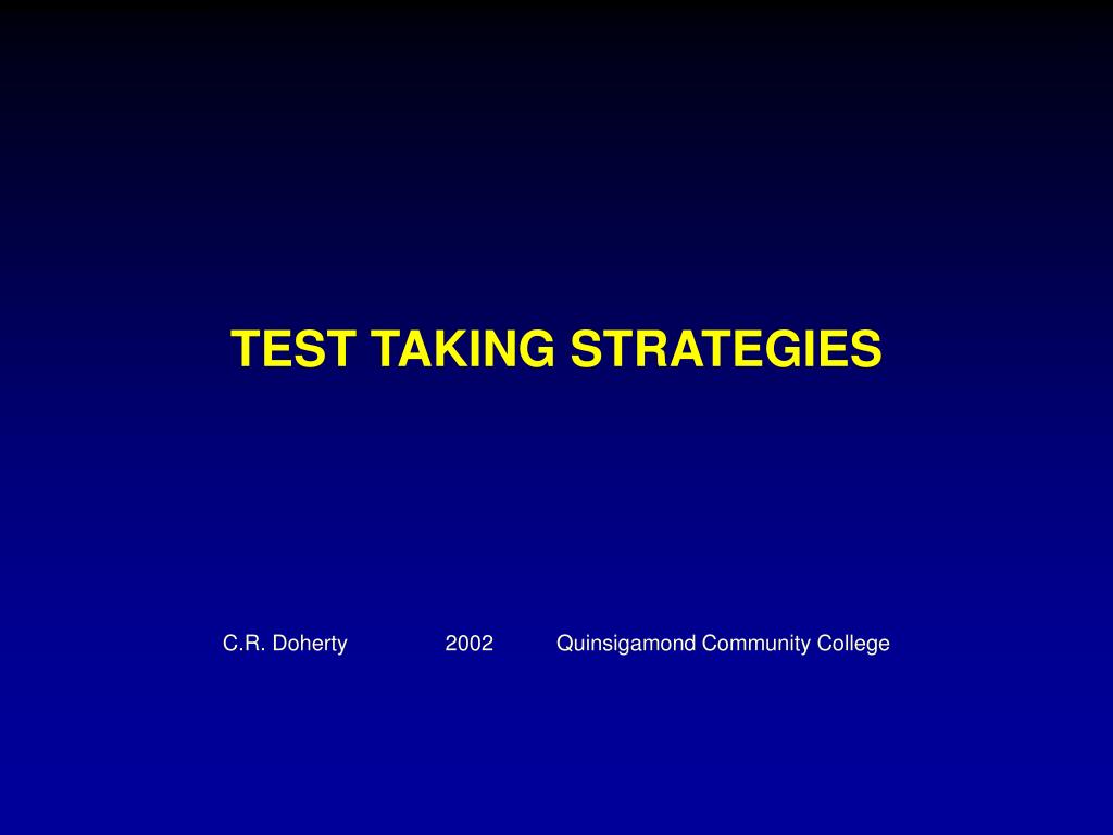 PPT - TEST TAKING STRATEGIES PowerPoint Presentation, free download ...