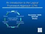 PPT - LFA Logical Framework Approach PowerPoint Presentation, free ...