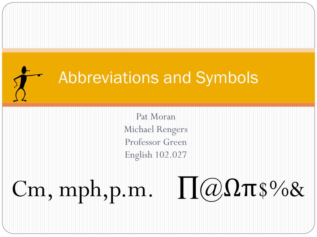 PPT - Abbreviations and Symbols PowerPoint Presentation, free download ...