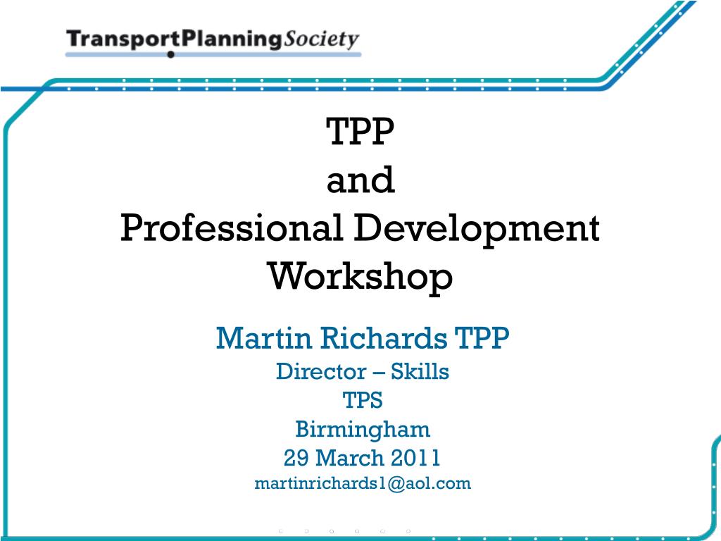 PPT - TPP and Professional Development Workshop PowerPoint Presentation ...