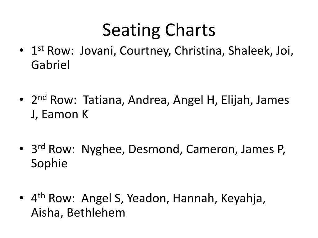 PPT - Seating Charts PowerPoint Presentation, free download - ID:2925129