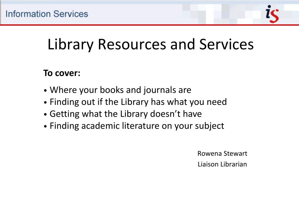 PPT - Library Resources and Services PowerPoint Presentation, free ...