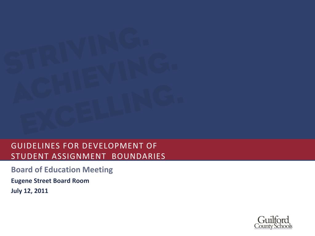 PPT - Guidelines for Development of Student Assignment Boundaries ...