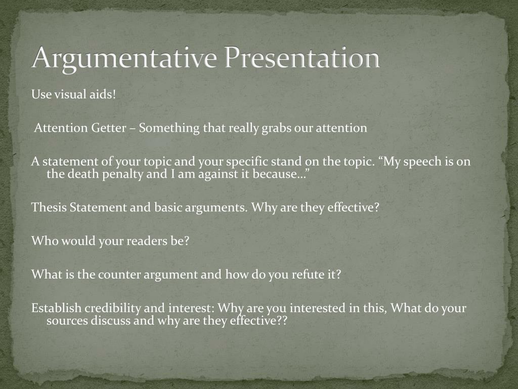 PPT - Argumentative Presentation PowerPoint Presentation, free download ...
