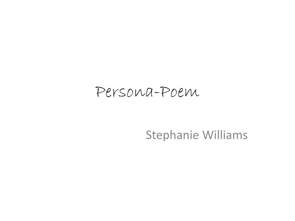 PPT - Persona-Poem PowerPoint Presentation, free download - ID:2931157