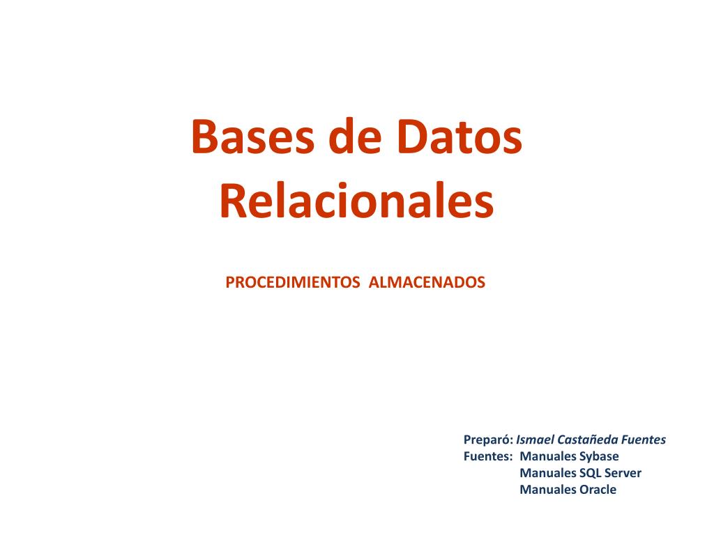 PPT - Bases de Datos Relacionales PowerPoint Presentation, free ...